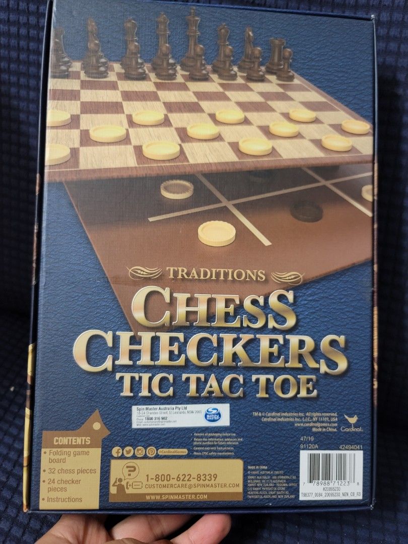 3 in 1 Chess /Checkers /Tic Tac Toe, Hobbies & Toys, Toys & Games on ...