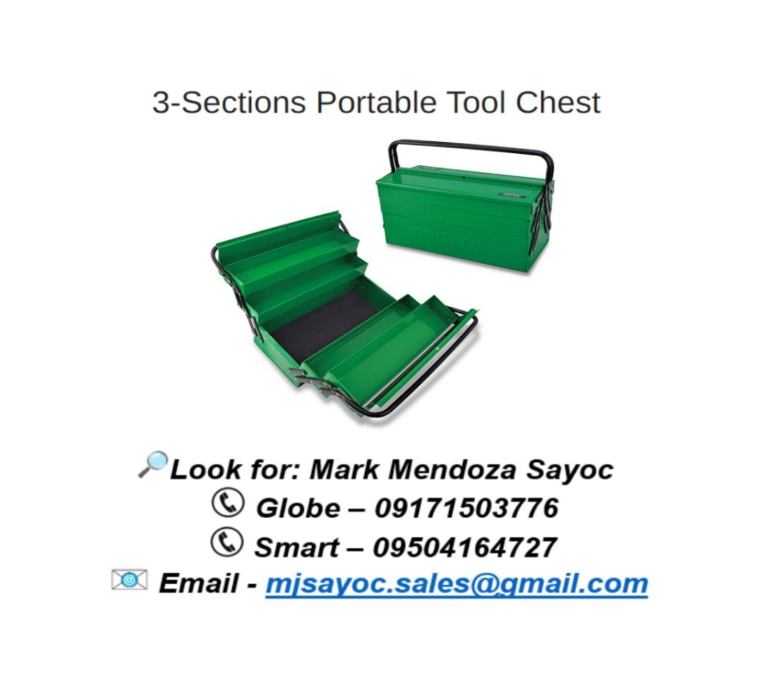 3-Sections Portable Tool Chest, Commercial & Industrial, Construction ...