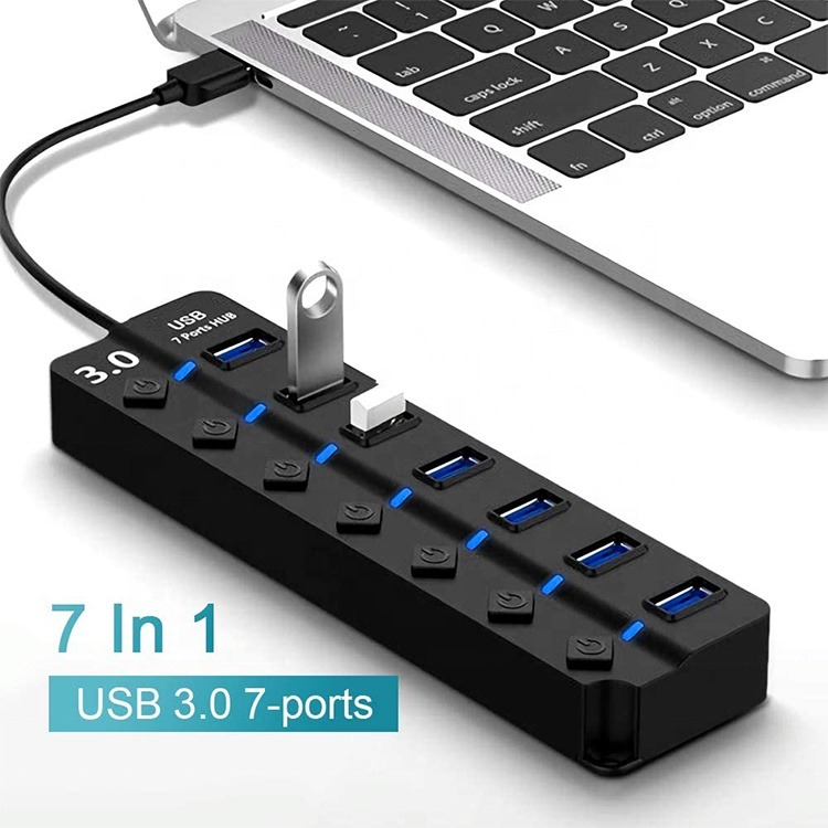 7 Port USB3.0 Adapter Portable USB Multiport Usb Hub USB 3.0 Ports Hub ...