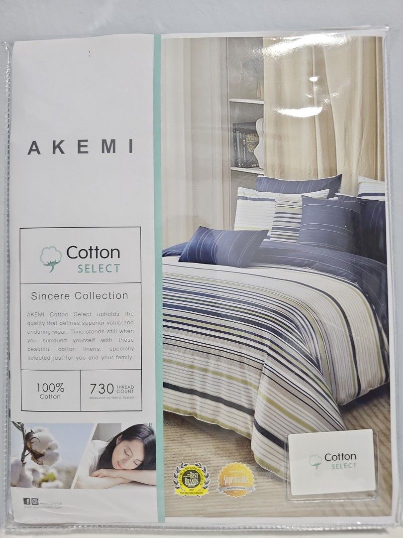 Akemi Super Single Bedsheet Set (No quilt), Furniture & Home Living ...