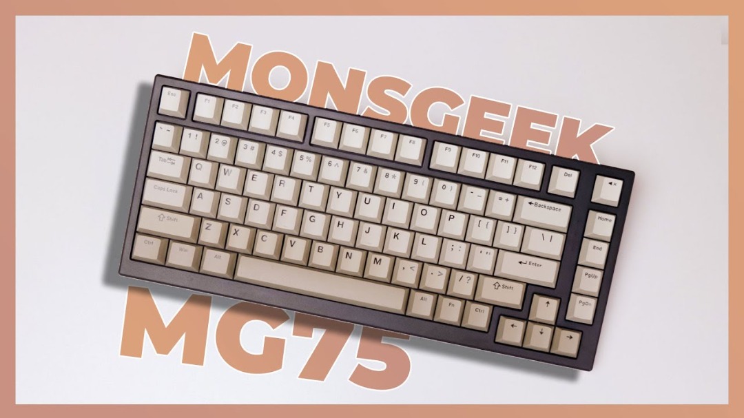 Akko monsgeek mg75w 75% layout custom keyboard, ktt white kang switches ...