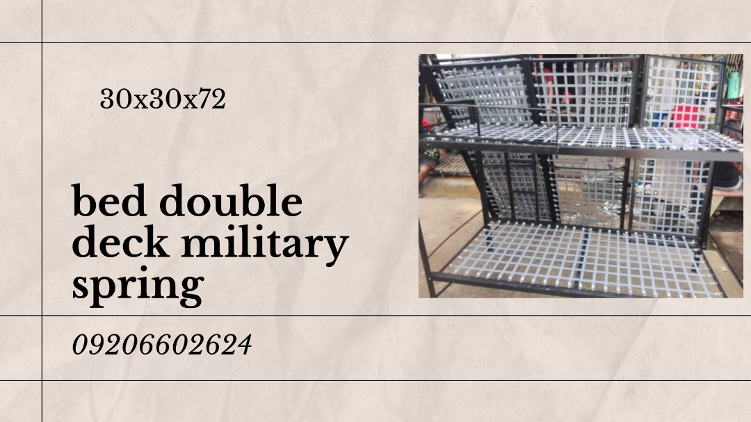 bed double deck military spring, Furniture & Home Living, Furniture ...