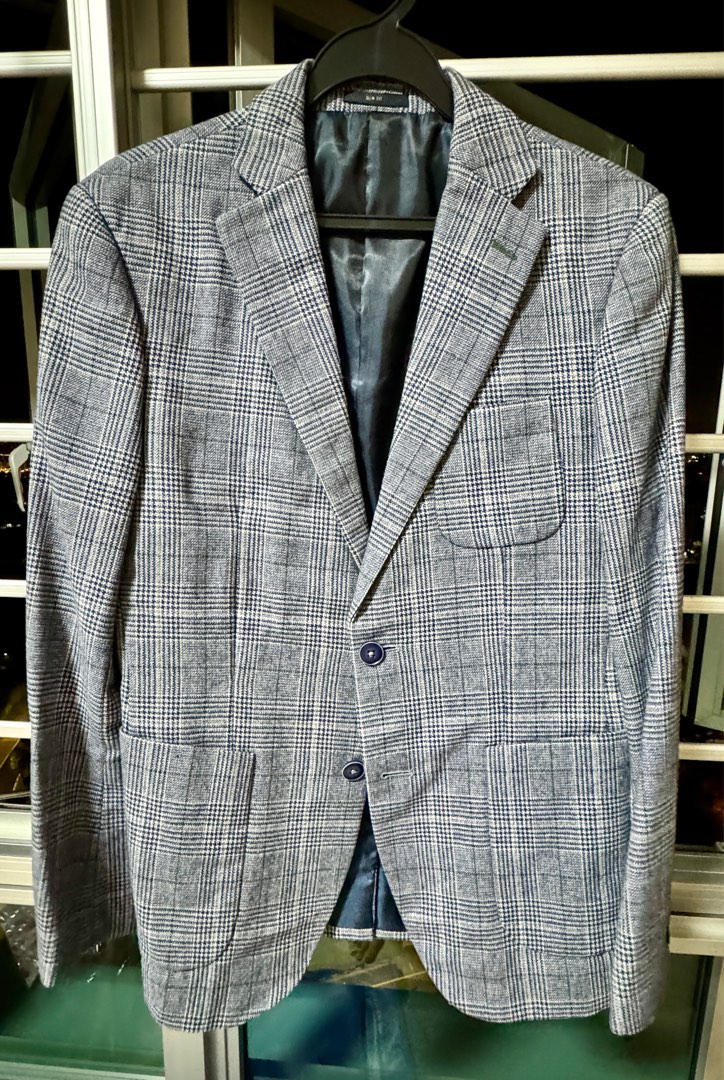 Benjamin Barker Wool Blend Slim Fit Blazer, Men's Fashion, Coats ...