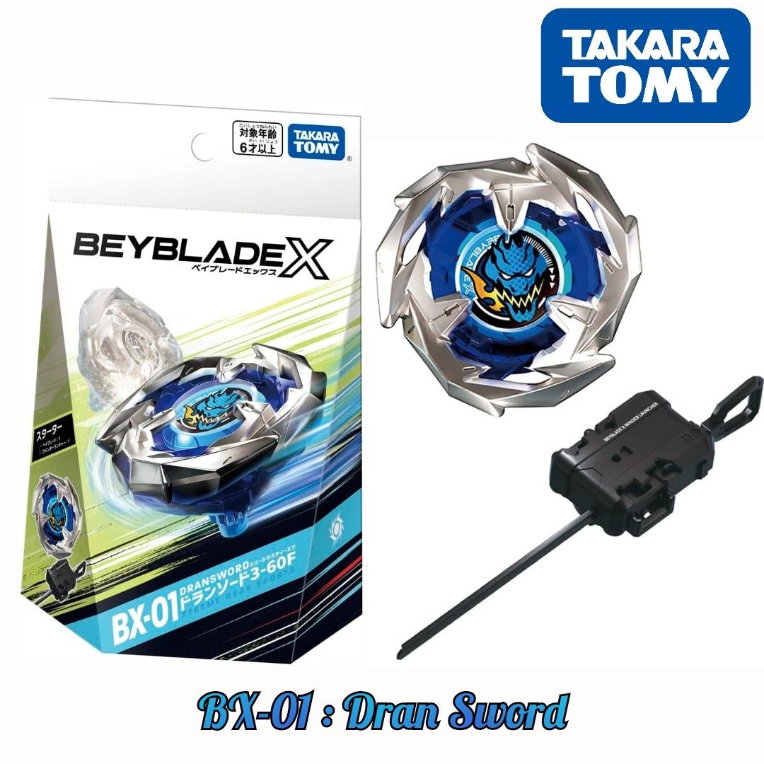 Beyblade X: BX01 Dran Sword BX02 Hells Scythe BX03 Wizard Arrow BX04 Knight Shield BX15 Clay ...