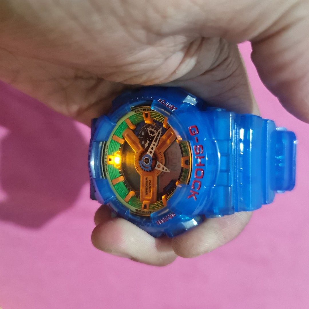 Casio Gshock GA110 FC blue jelly, Men's Fashion, Watches & Accessories ...