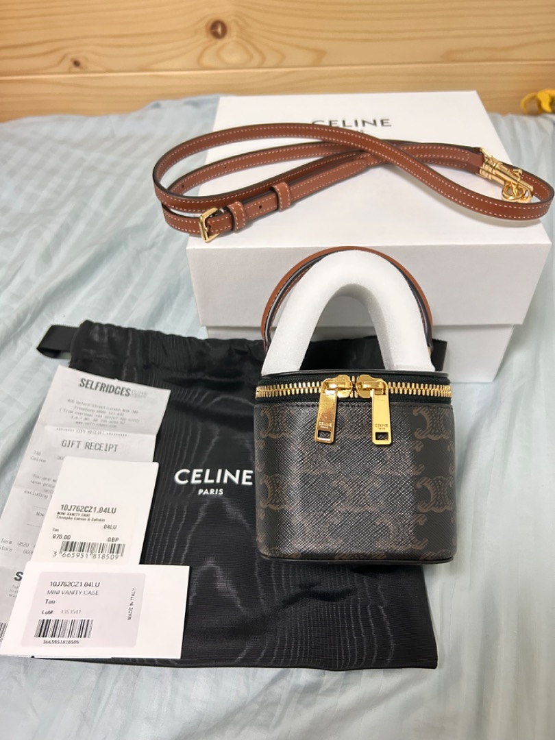 Celine mini vanity bag, 名牌, 手袋及銀包 - Carousell