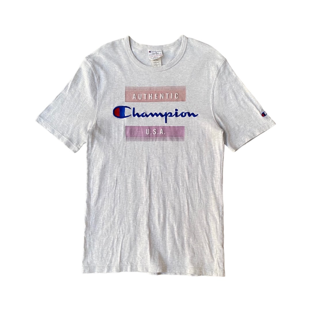 Champion Script Tee, Men's Fashion, Tops & Sets, Tshirts & Polo Shirts ...