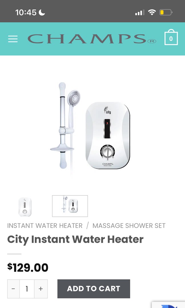 Champs City Instant Water Heater, TV & Home Appliances, Water Heater ...