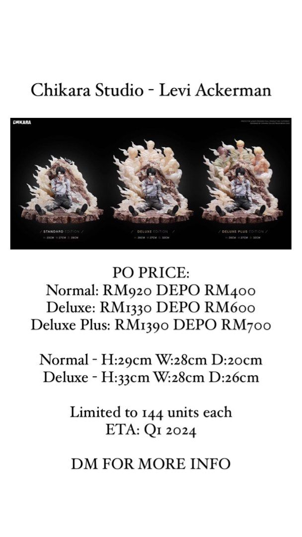 Chikara Studio - Levi Ackerman, Hobbies & Toys, Toys & Games on Carousell