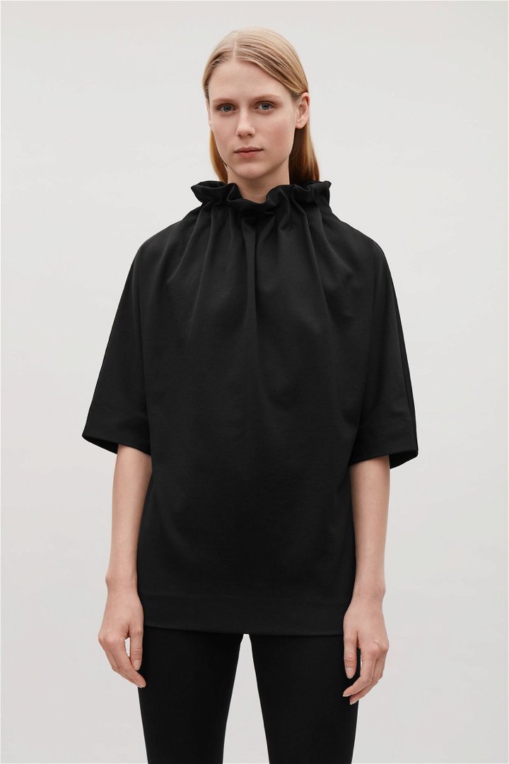 COS gathered neck top, Women's Fashion, Tops, Blouses on Carousell