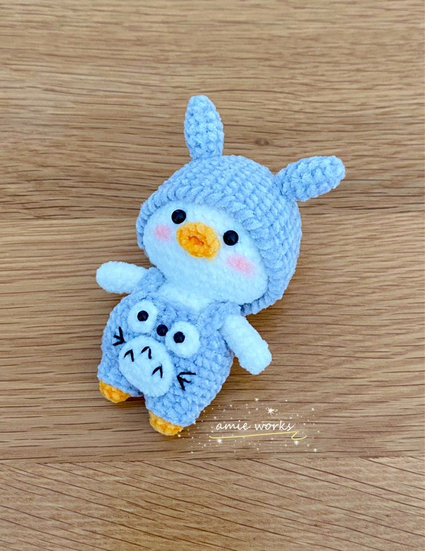 Crochet Totoro Duck Crochet Amigurumi Soft Yarn Christmas Gift, Hobbies ...