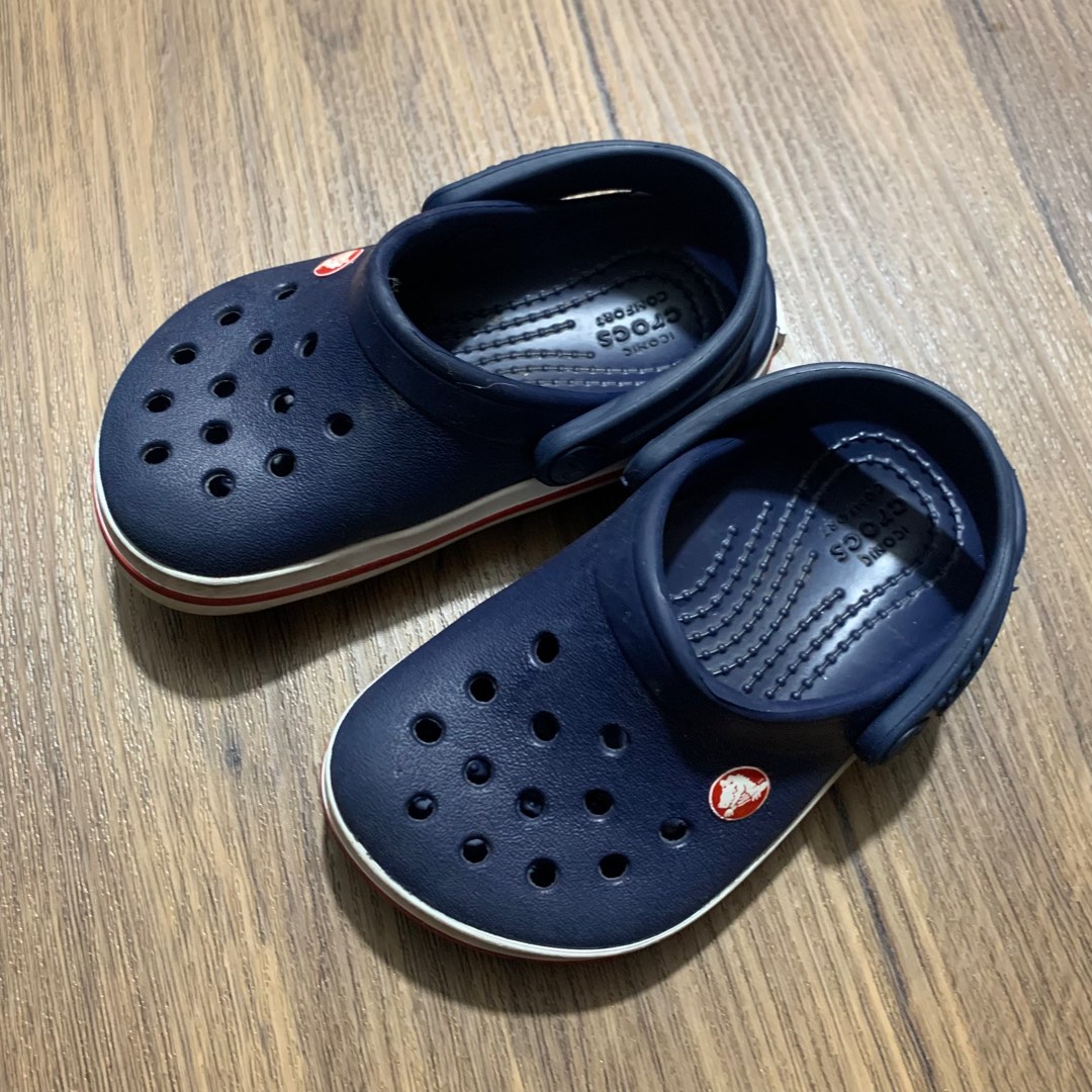 Crocs Clogs in Navy Blue, Babies & Kids, Babies & Kids Fashion on Carousell