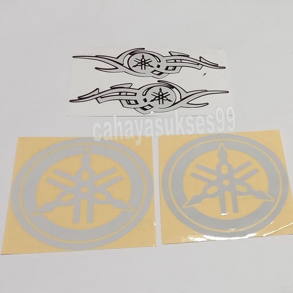 Cutting Sticker Yamaha Putih Bulat 15cm Variasi Stiker Tangki Motor ...