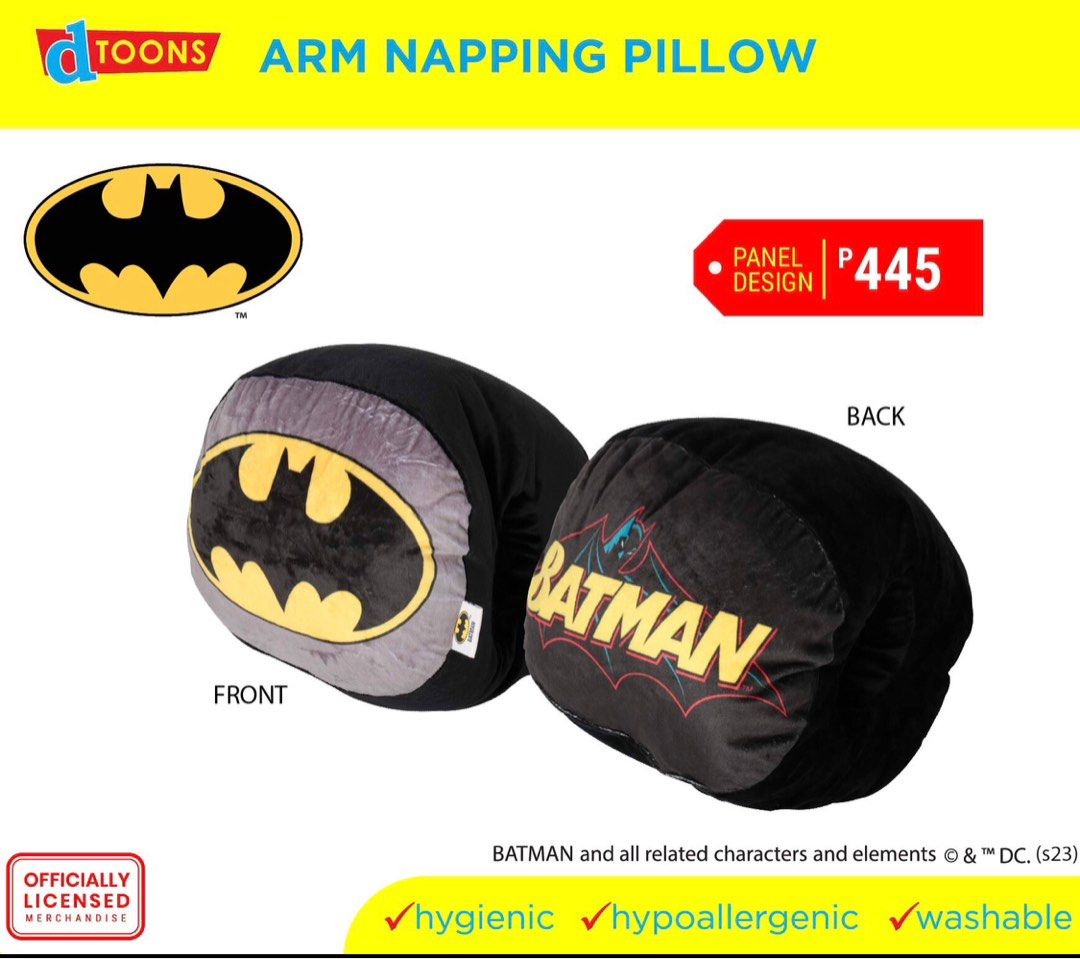 Dakki dToons 11"x11"x8" Batman Logo Nap Pillow on-hand, Furniture ...