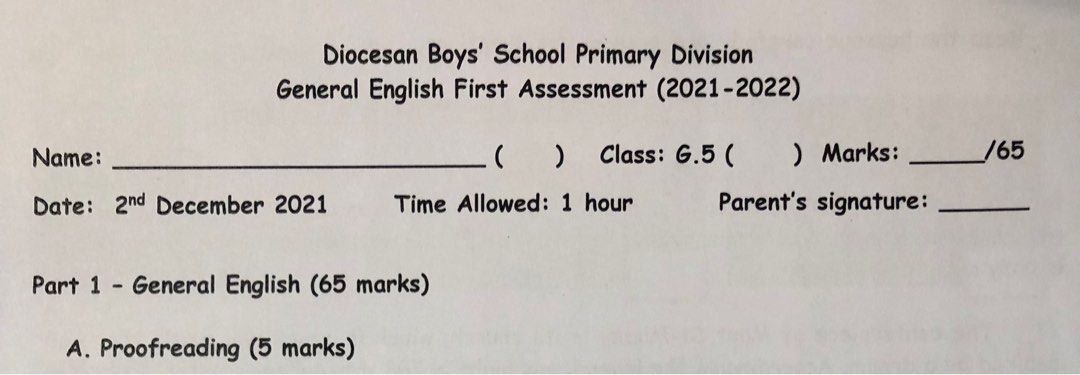 DBSPD G3-6 exam papers 拔萃男書院附屬小學 小三至六 各科評估卷, 興趣及遊戲, 書本 & 文具, 教科書 ...
