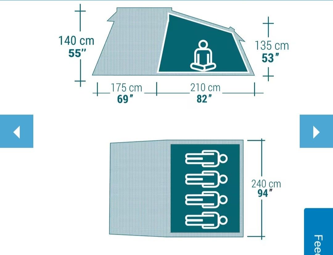 Decathlon Quechua Tent MH100 XXL, Sports Equipment, Hiking & Camping on ...