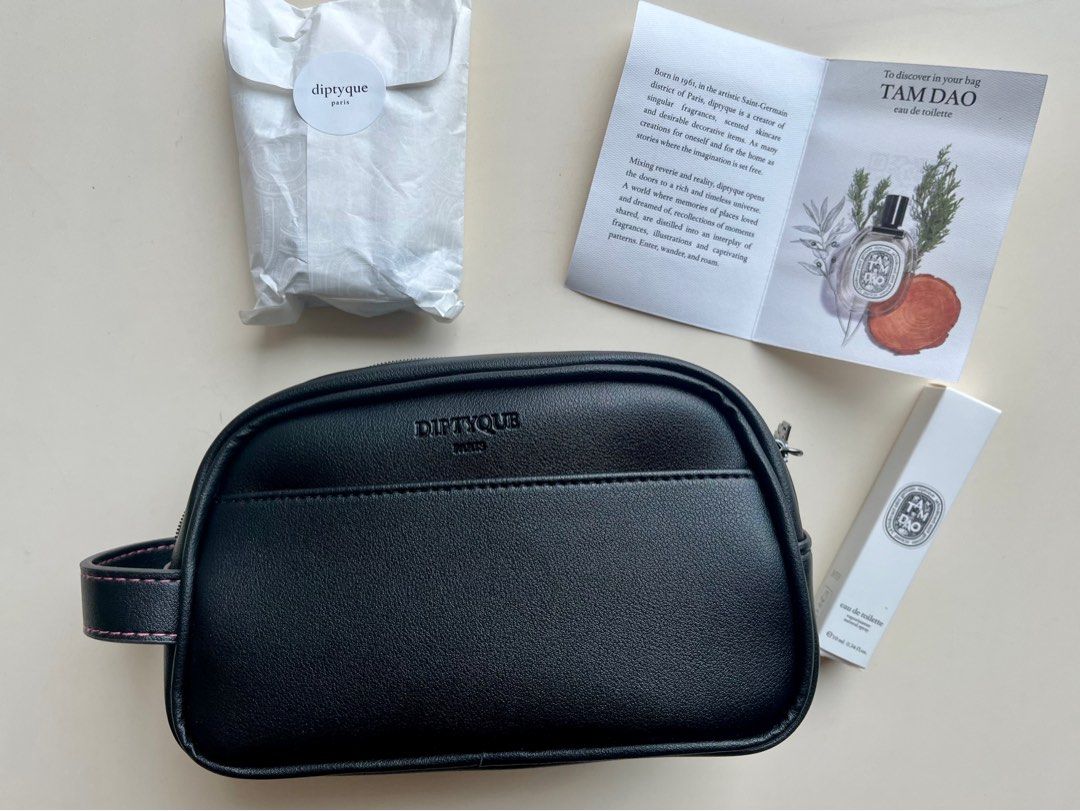 Diptyque Paris leather pouch and perfume, face and body moisturiser ...