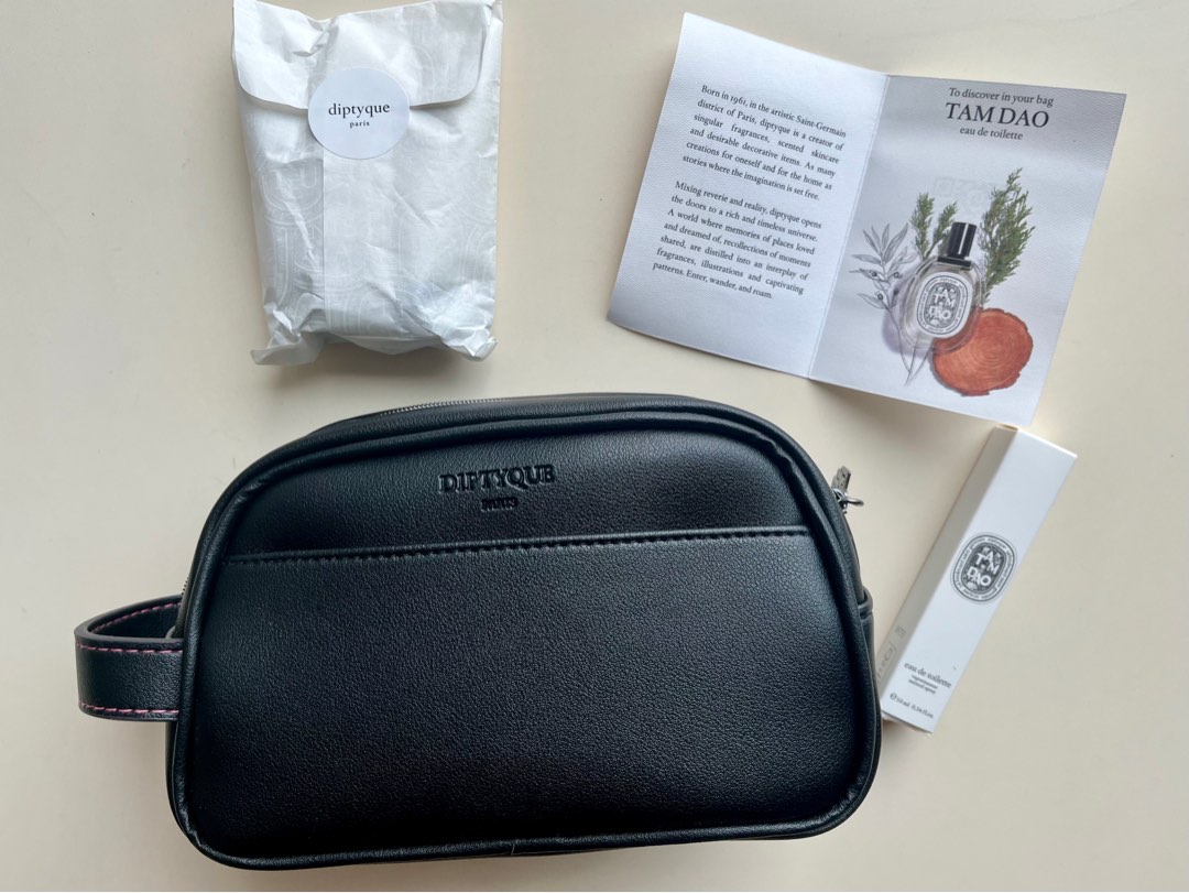 Diptyque Paris leather pouch and perfume, face and body moisturiser ...