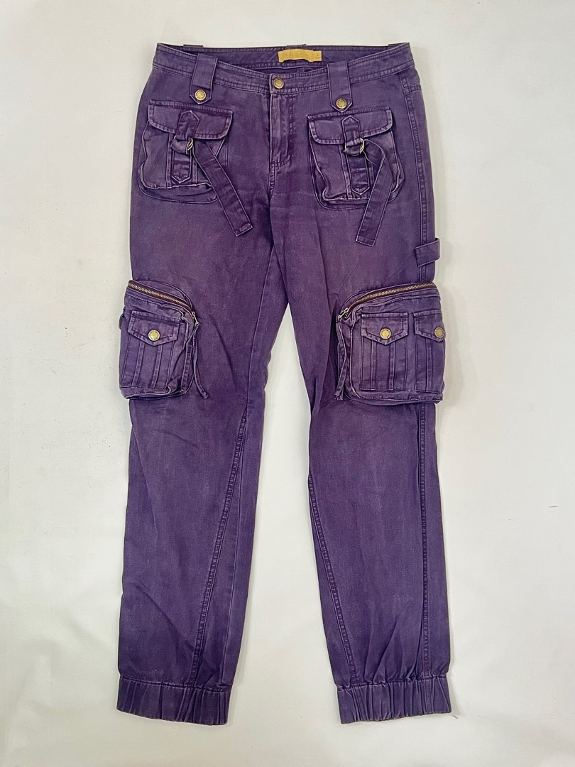 EBASE dark violet cargo pants, Women's Fashion, Bottoms, Jeans on Carousell