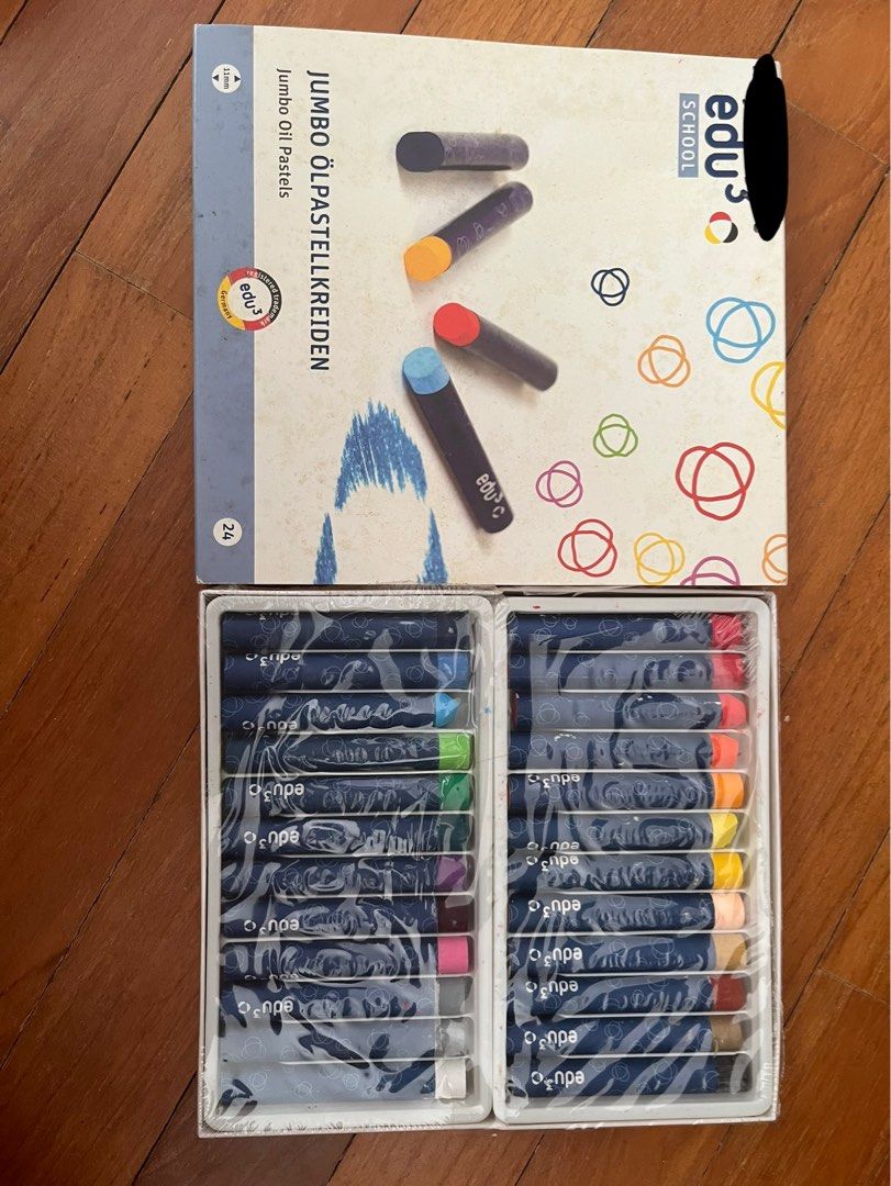 Edu3 Jumbo Oil Pastels Crayons School Drawing Shading Primary Secondary ...