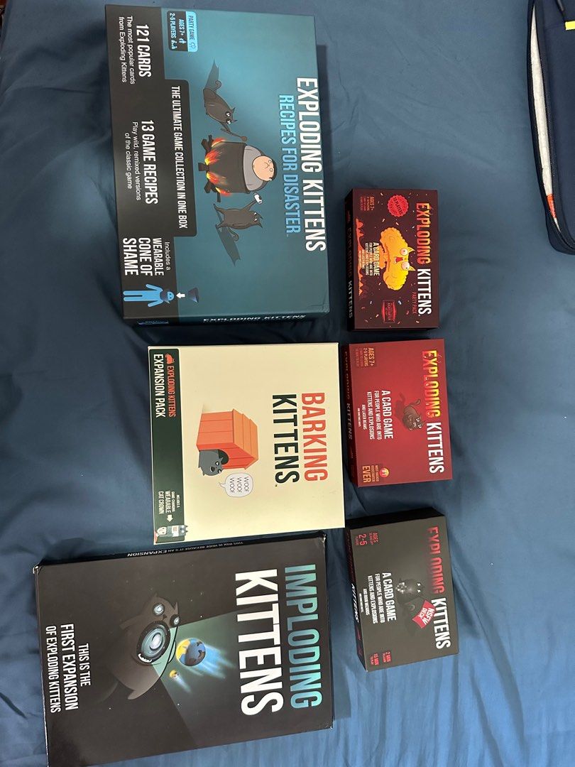 Exploding Kittens + Expansions, Hobbies & Toys, Toys & Games on Carousell