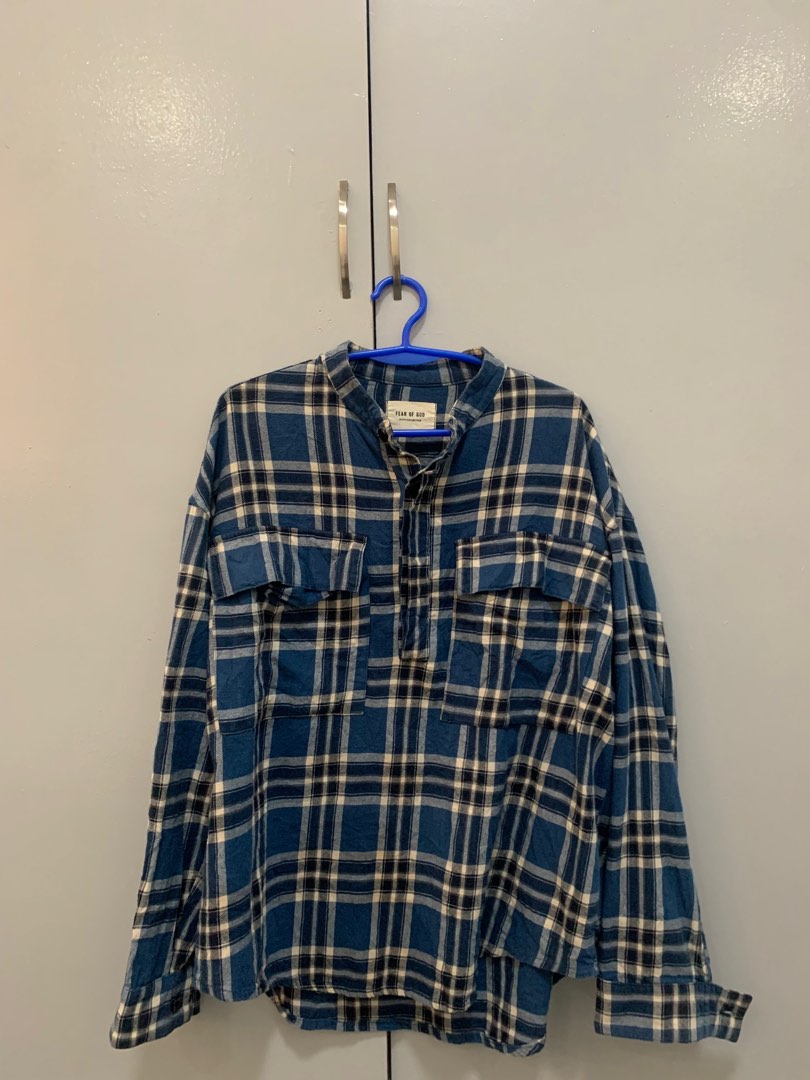 Fear of God Plaid Cotton Flannel Henly Sixth Collection, Men's Fashion ...