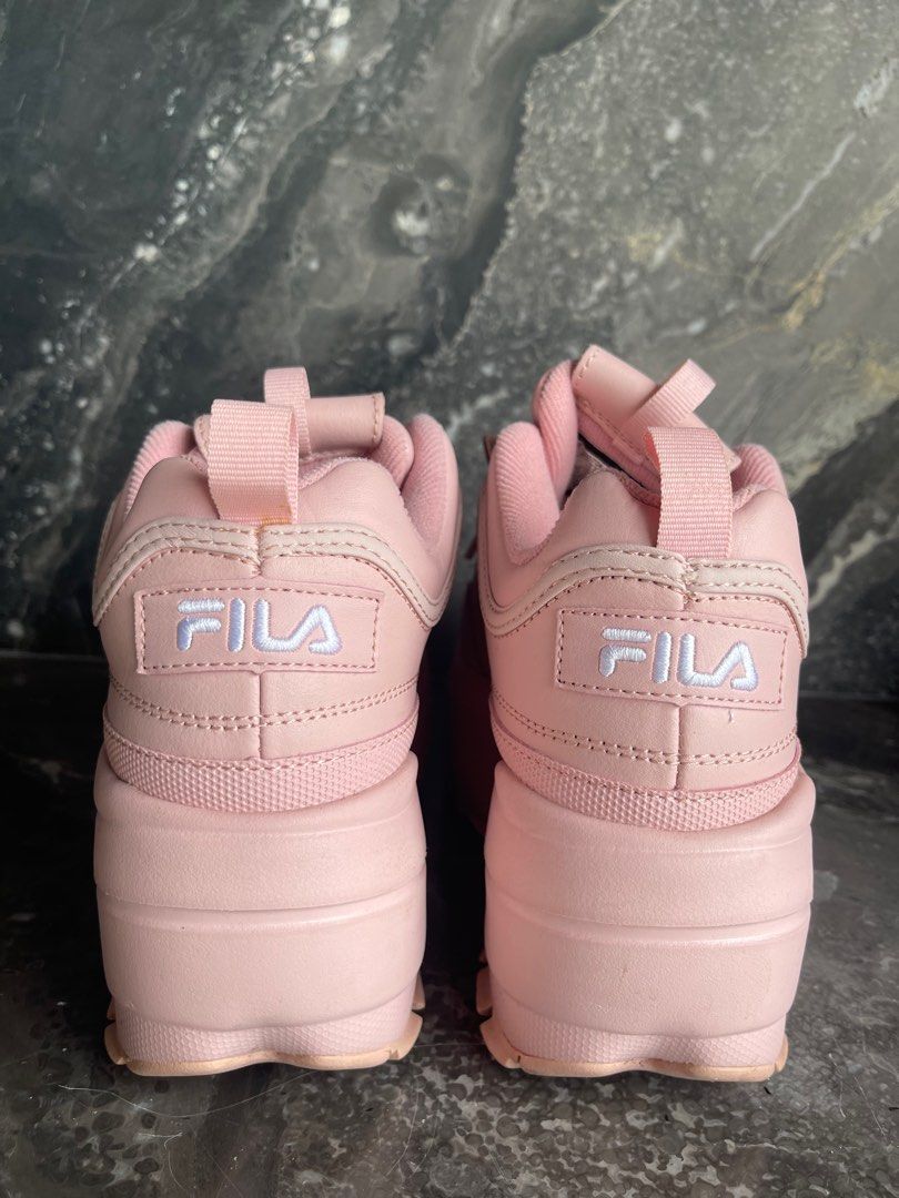 Fila Disruptor II Platform Wedge Trainers in Pinj, Women's Fashion ...