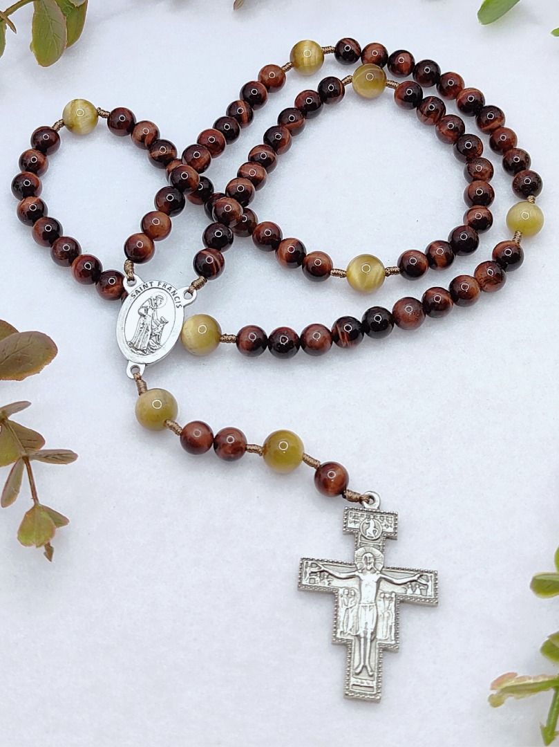 Franciscan Crown Rosary, St Francis of Assisi Center, Brown Tiger Eye ...