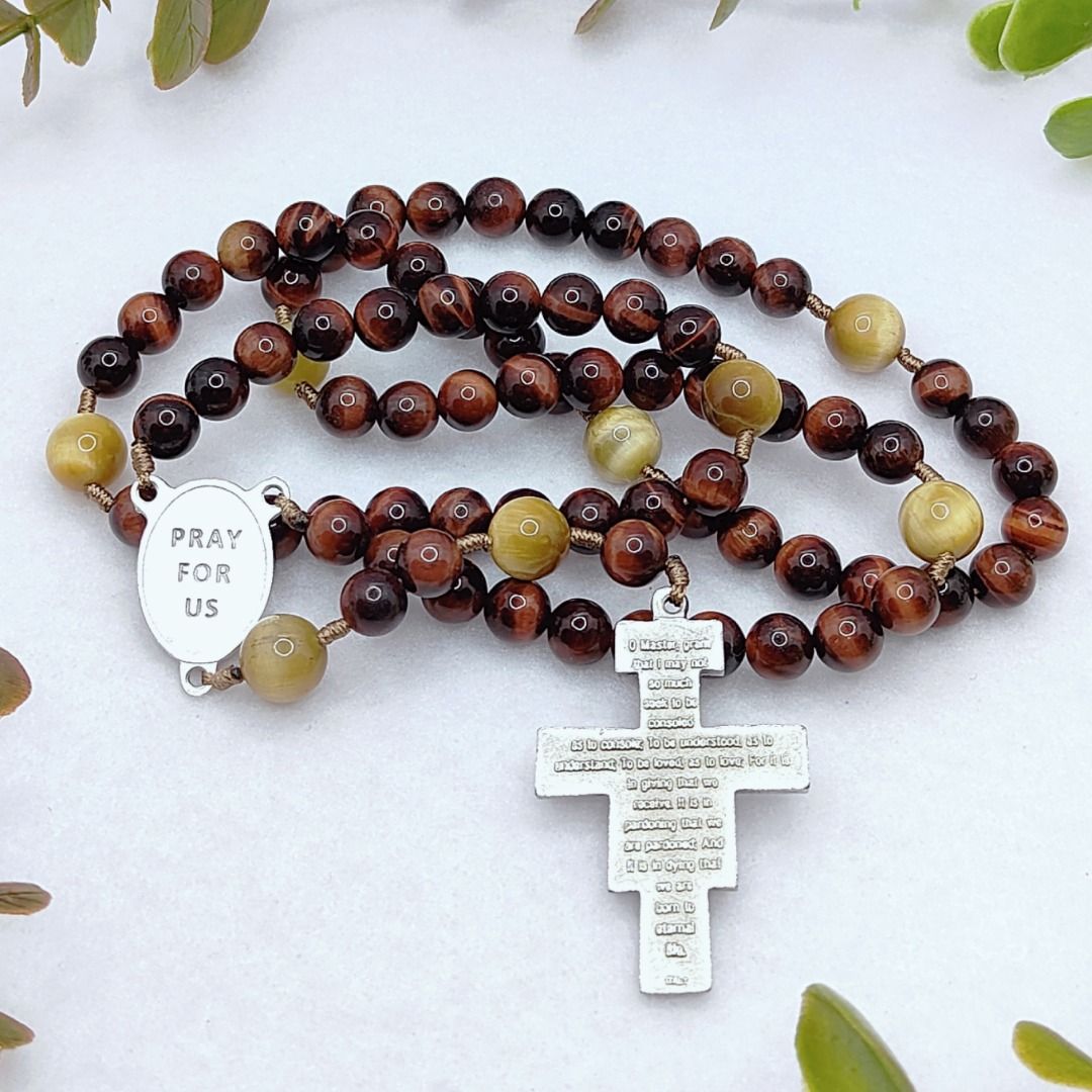 Franciscan Crown Rosary, St Francis of Assisi Center, Brown Tiger Eye ...
