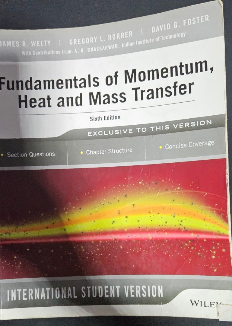 Fundamentals of Momentum, Heat and Mass Transfer, Hobbies & Toys, Books ...