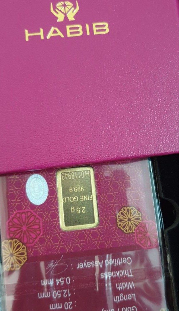 HABIB 24k - 2.5 gram Gold bar, Luxury, Accessories on Carousell