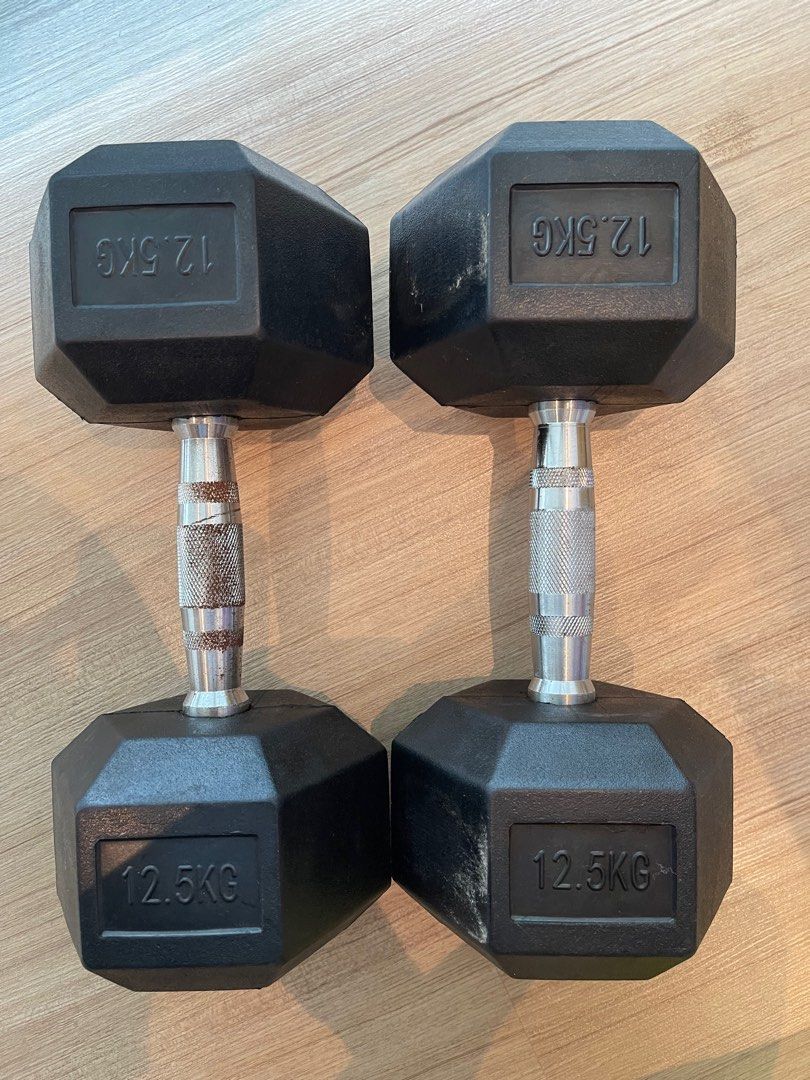 Hex dumbbell 12.5kg dumb bell, Sports Equipment, Exercise & Fitness ...