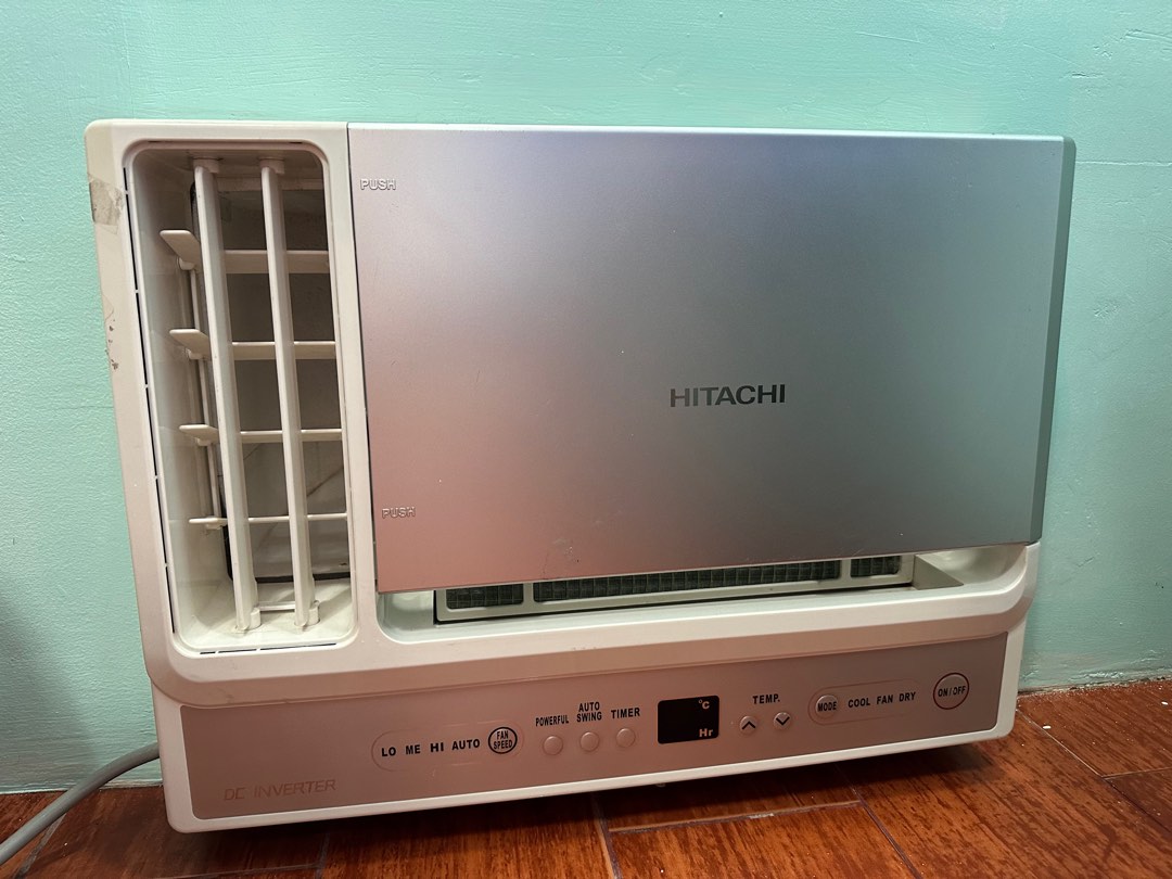 Hitachi Compact Window Type Inverter Aircon (Preloved), TV & Home ...