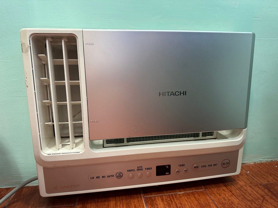 Hitachi Compact Window Type Inverter Aircon (Preloved), TV & Home ...