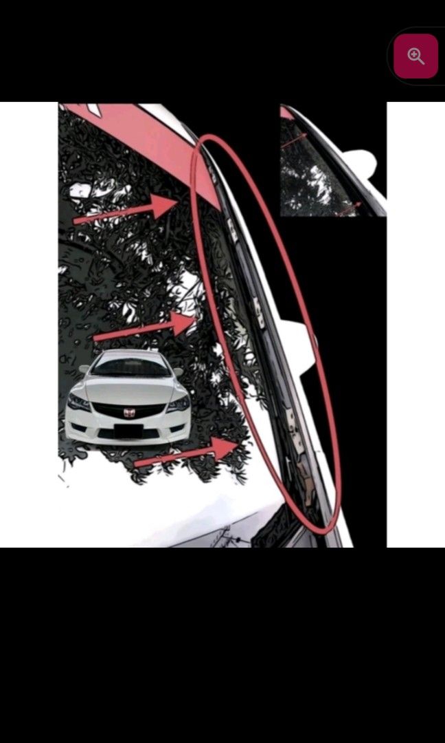 Honda civic fd2 front windscreen rubber wind guard strip, Car ...