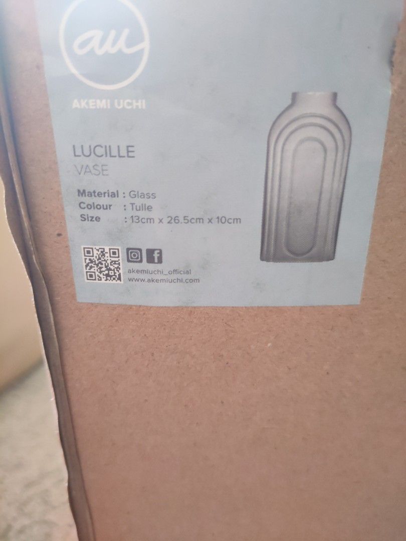 Akemi Uchi Hooga Lucille Glass Vase, Furniture & Home Living, Home ...