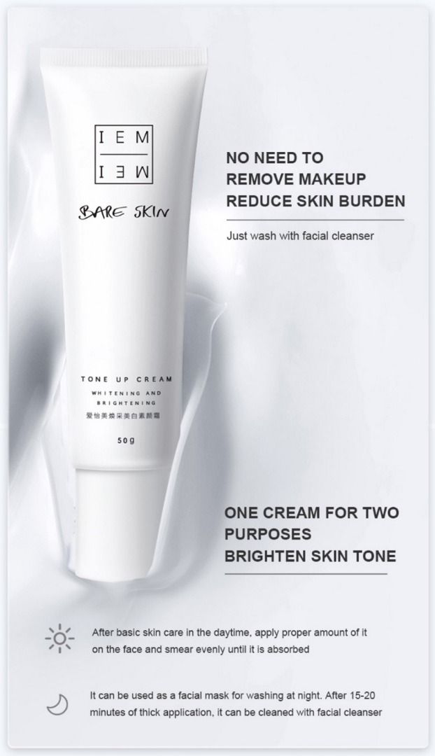 IEM Whitening Tone-up Cream, 50g, Beauty & Personal Care, Face, Face ...