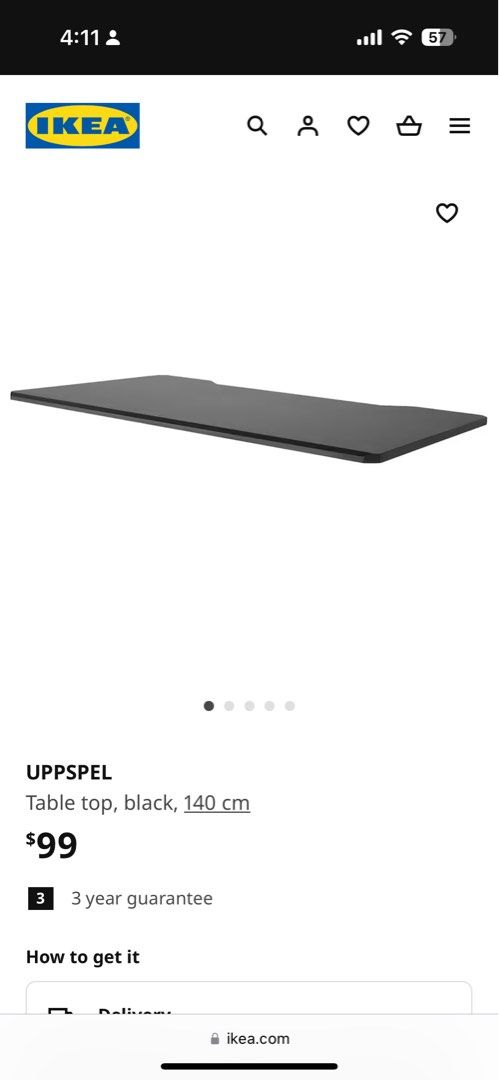 IKEA Uppspel 140cm Table Top, Furniture & Home Living, Furniture ...