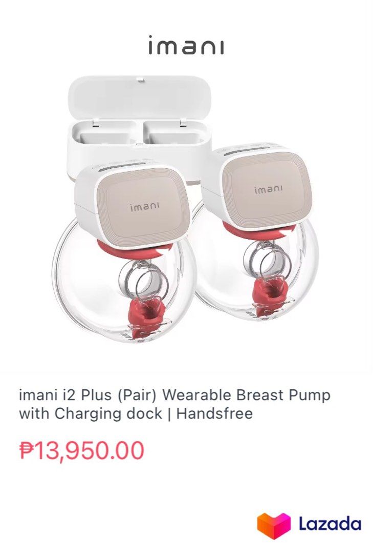 imani i2 Plus (Pair) Wearable Breast Pump with Charging dock ...