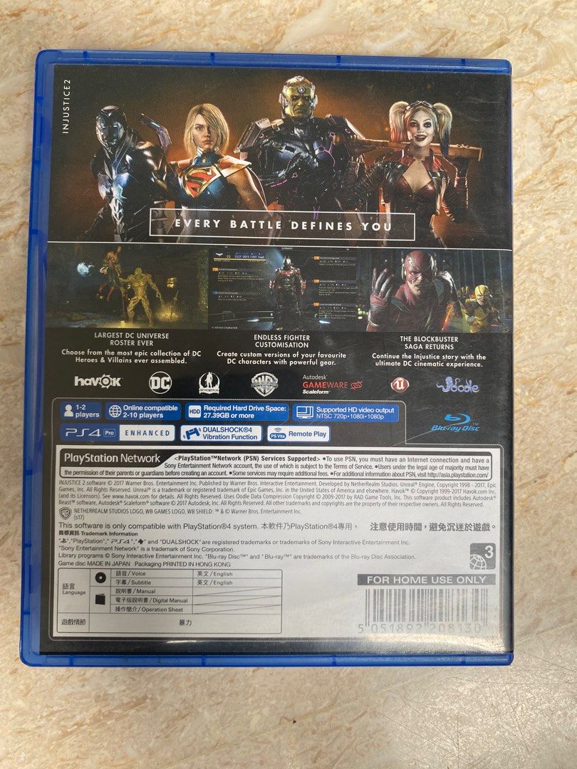 Injustice 2 PS4 game disk, Video Gaming, Video Games, PlayStation on ...