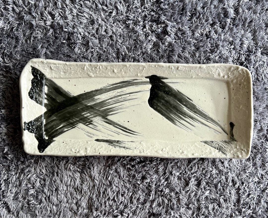 Japanese Rectangular Ceramic Plate, Furniture & Home Living ...
