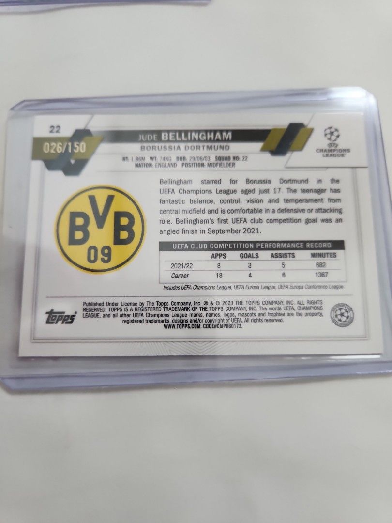 Jude Bellingham Genuine Soccer Cards, Hobbies & Toys, Toys & Games on ...