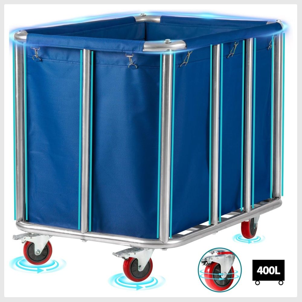 Kenpiko Commercial Laundry Cart with Wheels Heavy Duty Rolling Laundry ...