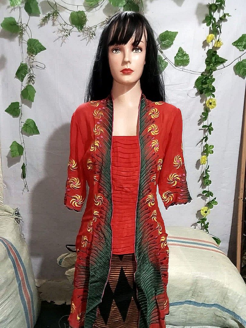 Kutu Baru Sifon Tenun Bordir / Kutu Baru Embroidery / Kutu Baru Merah ...