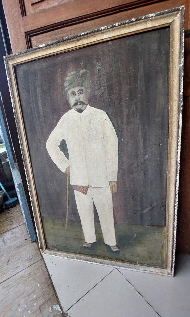 Lukisan kuno saudagar kaya jaman VOC Belanda karya Trisno, Antik ...