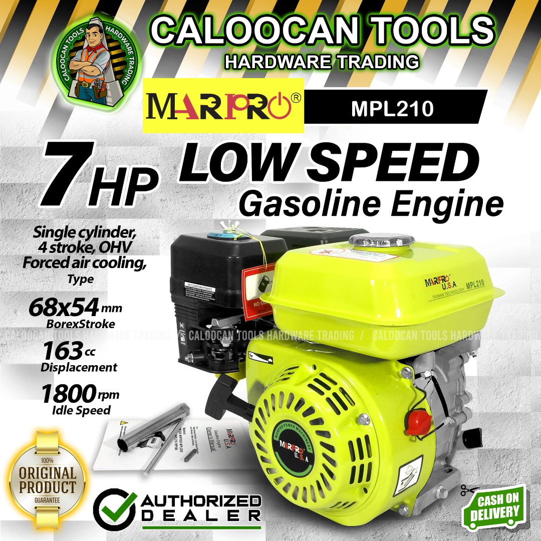 MARPRO USA 7HP Gasoline Engine Low Speed (MPL210), Commercial ...