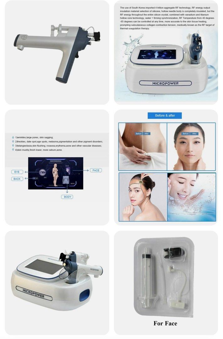 Micropower Water Mesotherapy Meso Gun Microneedles Fractional RF Beauty ...