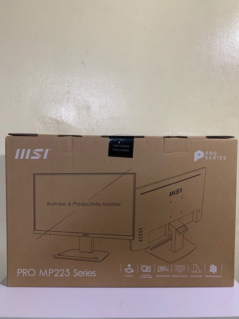 MSI PRO MP223 100HZ 1MS MONITOR, Computers & Tech, Parts & Accessories ...