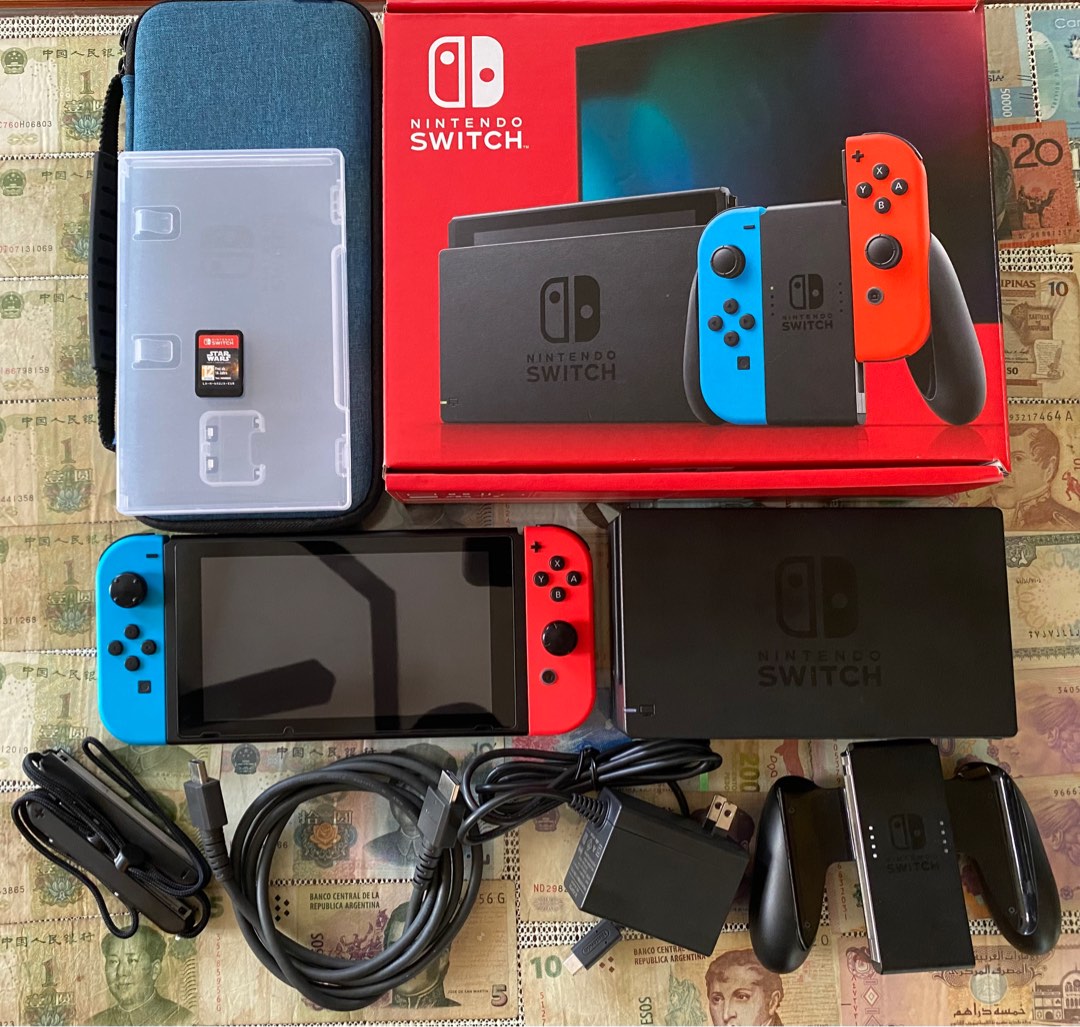 Nintendo Switch V2 ( Neon Blue Red ), Video Gaming, Video Game Consoles ...