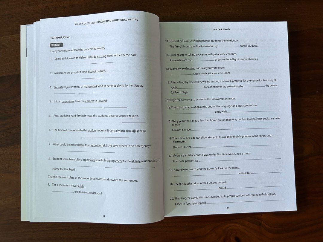 O-Level English Situational Writing, Hobbies & Toys, Books & Magazines ...